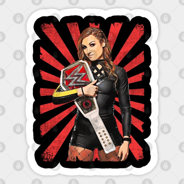 Becky Lynch Wrestling Vintage Fan Art Becky Lynch Sticker Teepublic